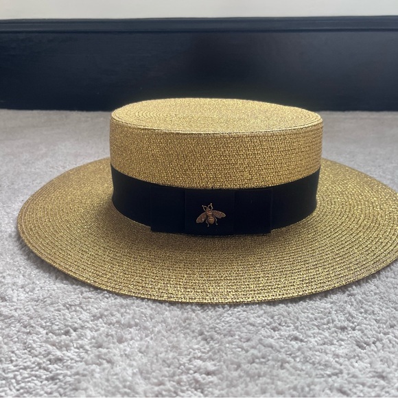 Gucci | Accessories | Gold Gucci Lame Papier Womens Hat | Poshmark